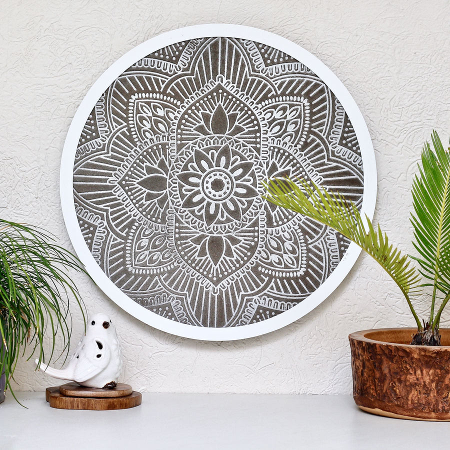 Carved Wood Round Panel for Wall - A Unique and Elegant Addition to ...