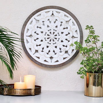 Carved Wood Round Panel for Wall - A Unique and Elegant Addition to ...