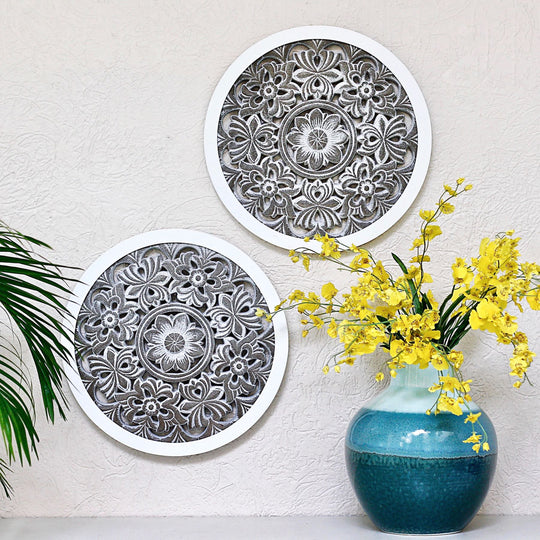 Carved Wood Round Panel for Wall - A Unique and Elegant Addition to ...